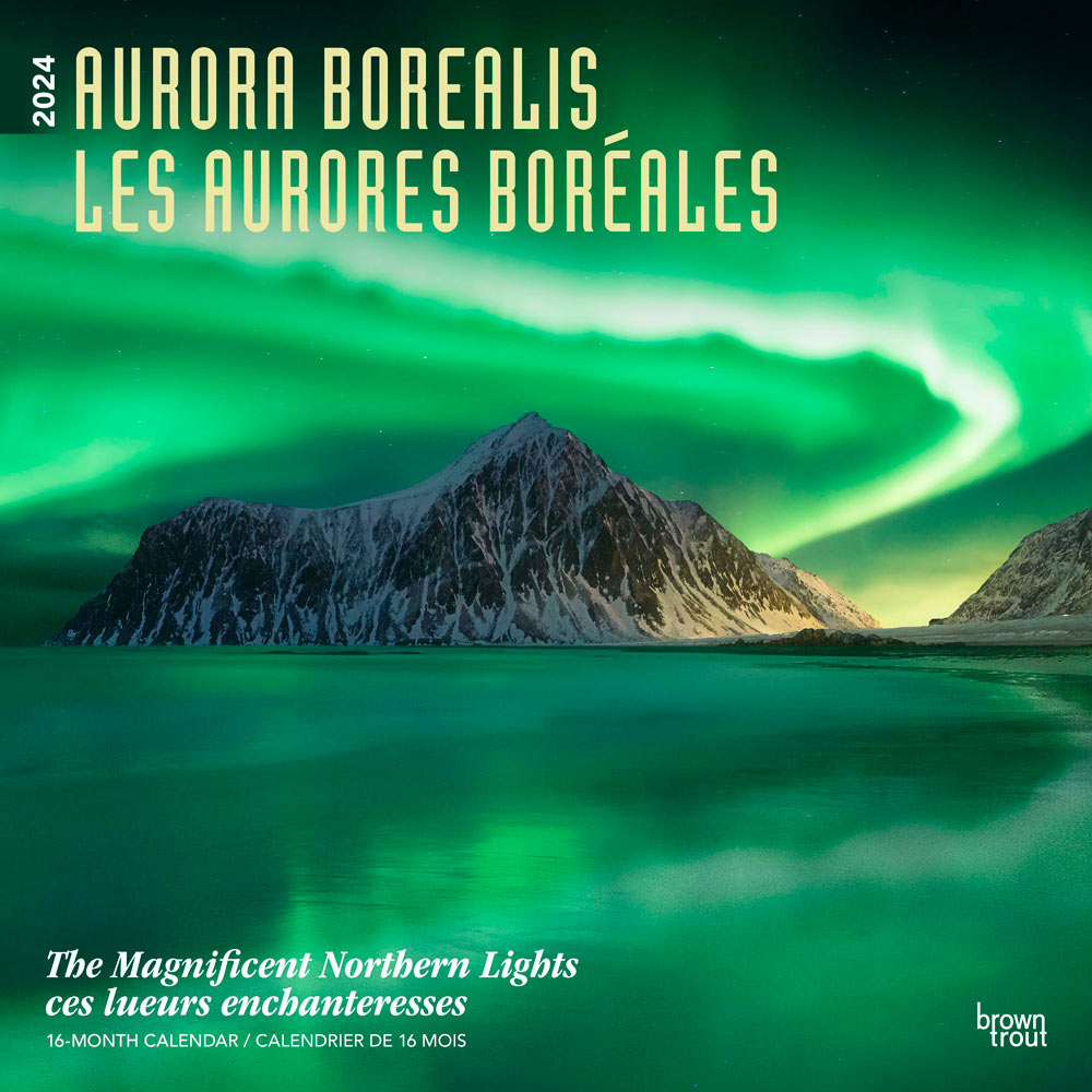 Calendario de pared: Aurora Borealis Les Aurores BORÉALES 2024 SQUARE ...