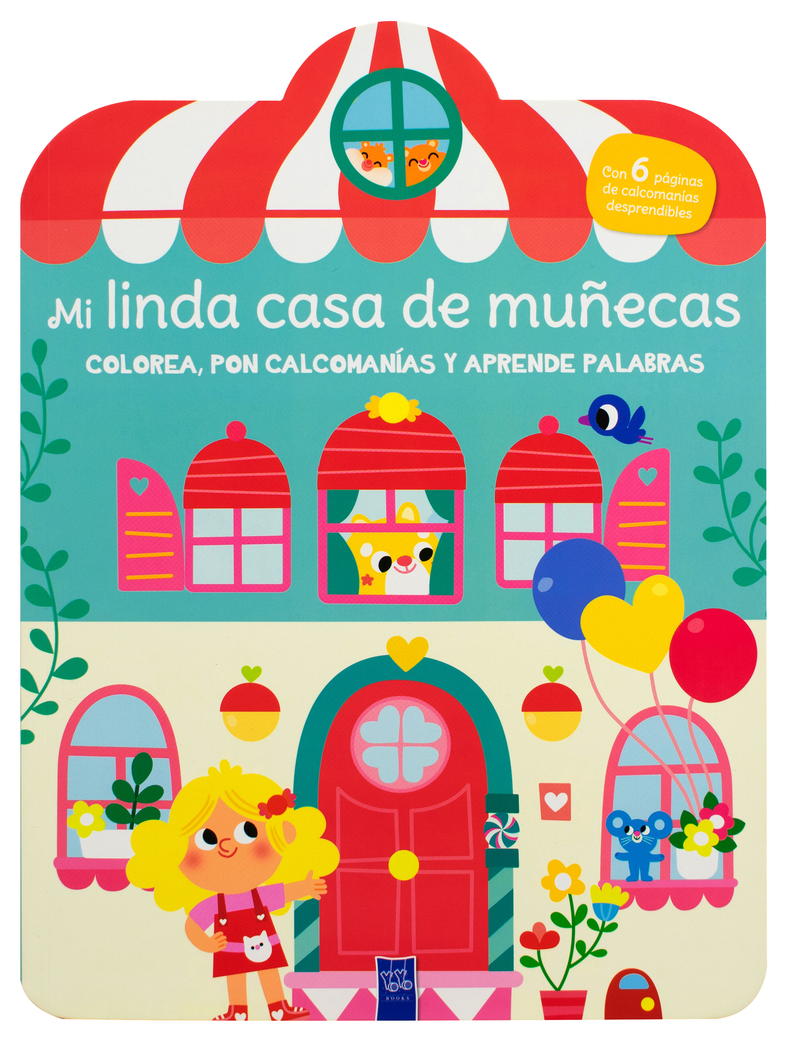 Libro para colorear: Colorea, pon calcomanías y aprende palabras: Mi ...